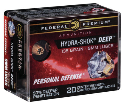 Federal Personal Defense Hydra Shok Deep 9mm Luger 135gr Hydra Shok ...