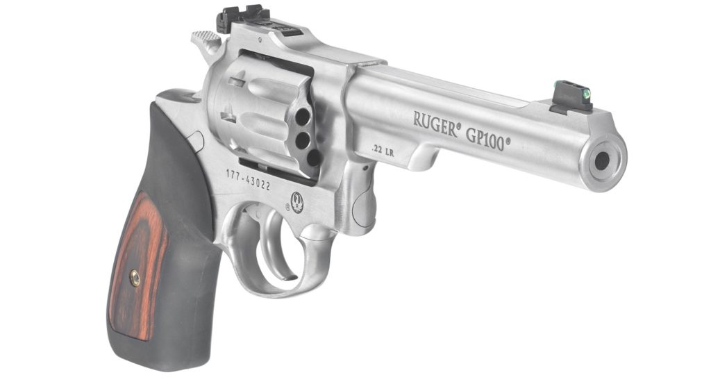 Ruger GP100 .22LR 5.5" Barrel Double-Action Hardwood Insert Grip ...